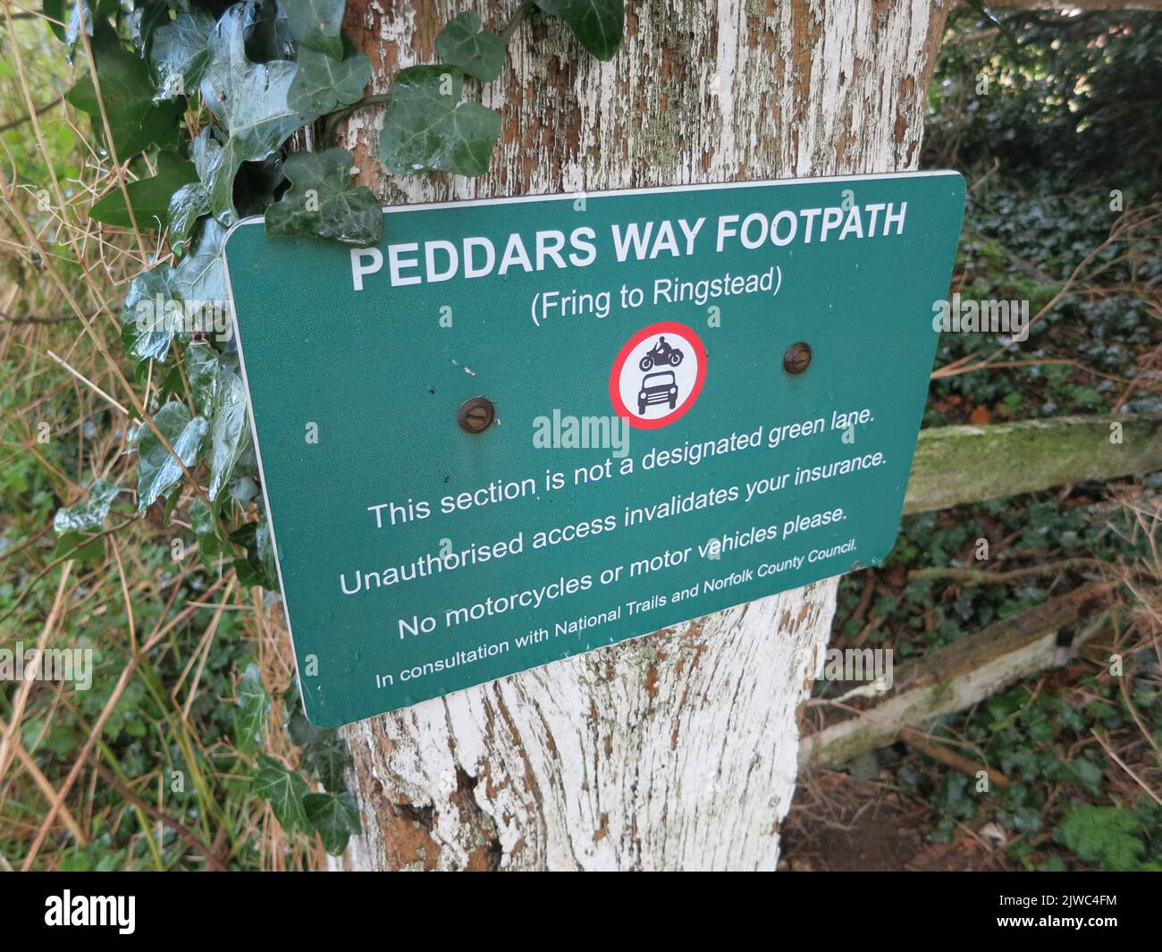 The Peddars Way National Trail long distance footpath. Norfolk. England ...
