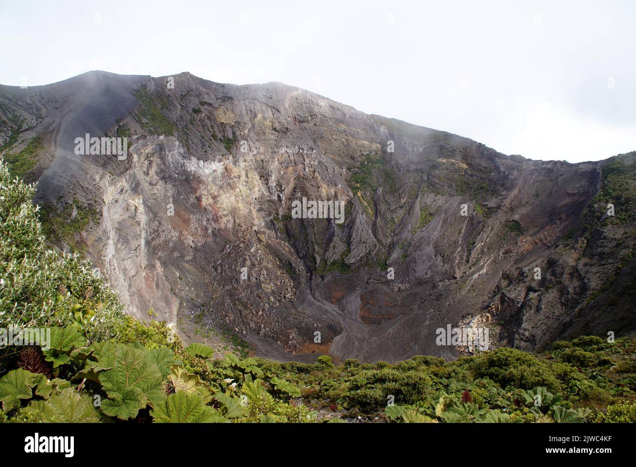An aerial view of Irazu Volcano on clear sky background in Costa Rica ...