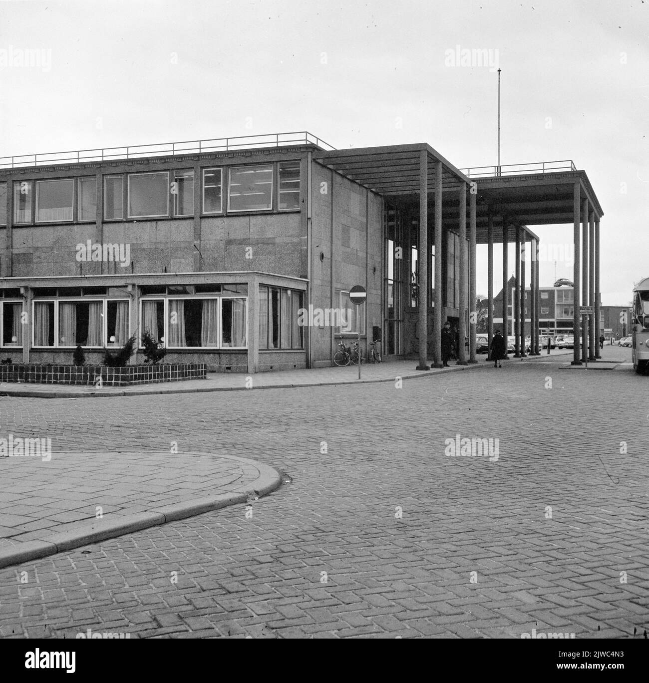 View of the side and facade of the N.S. station Zutphen in Zutphen ...