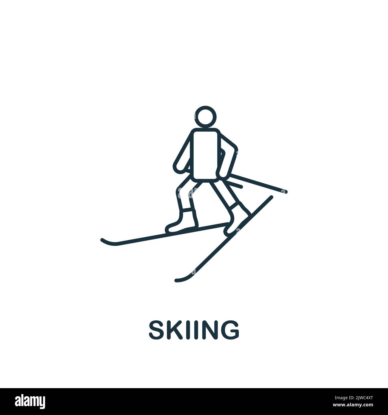 Skiing icon. Line simple icon for templates, web design and ...
