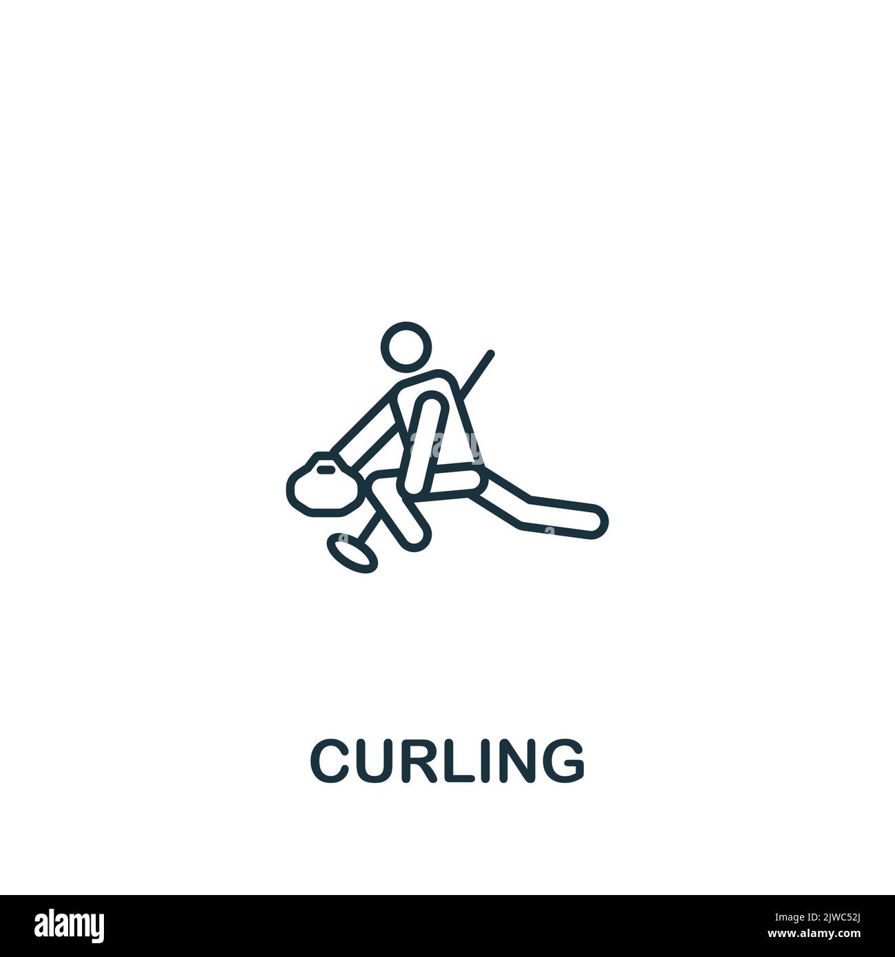 Curling icon. Line simple icon for templates, web design and ...
