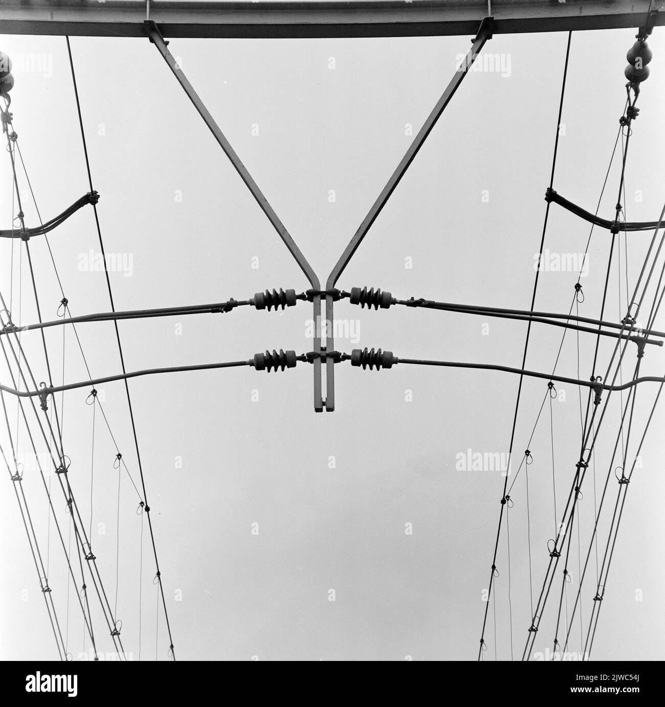 Detail of the overhead line of the railway line at Houten: attachment ...