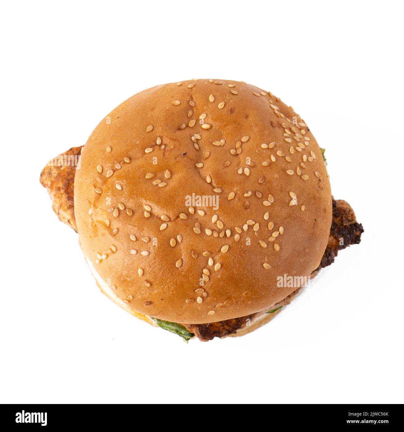 Fresh tasty burger isolated on white background Stock Photo - Alamy