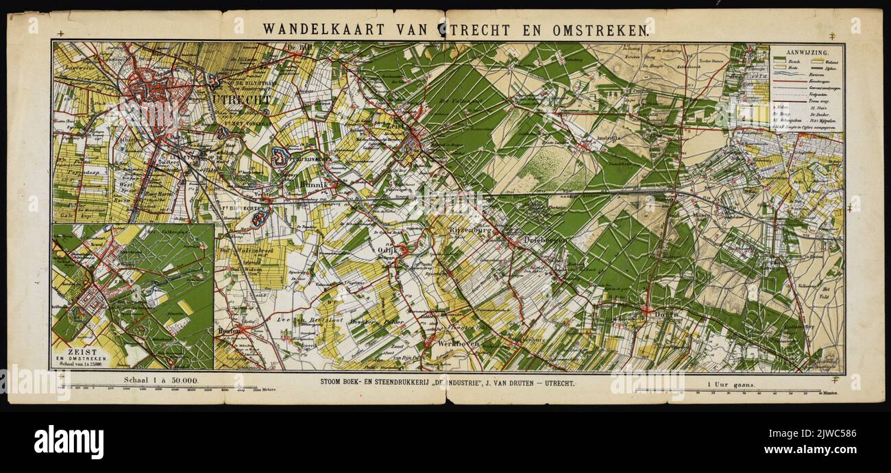 Walking map of Utrecht and surroundings Stock Photo - Alamy
