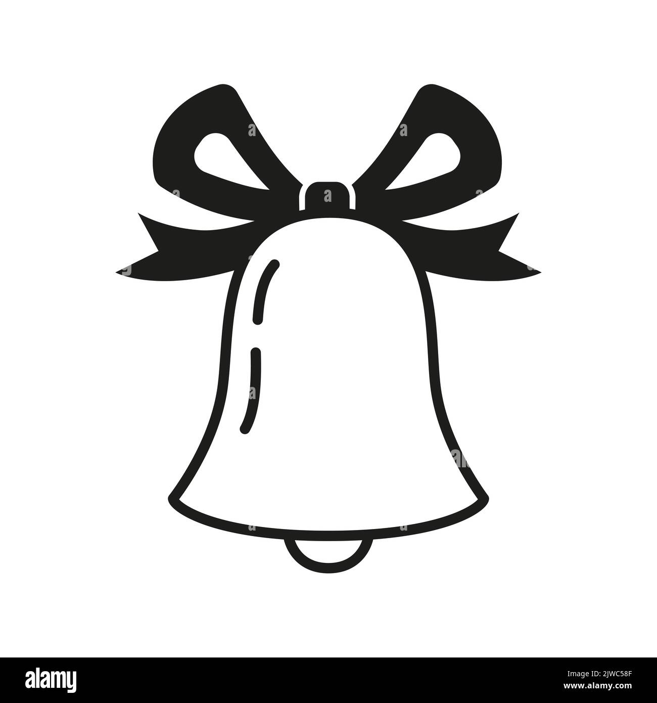 Vector winter logo design. Black and white bell icon Stock Vector Image ...