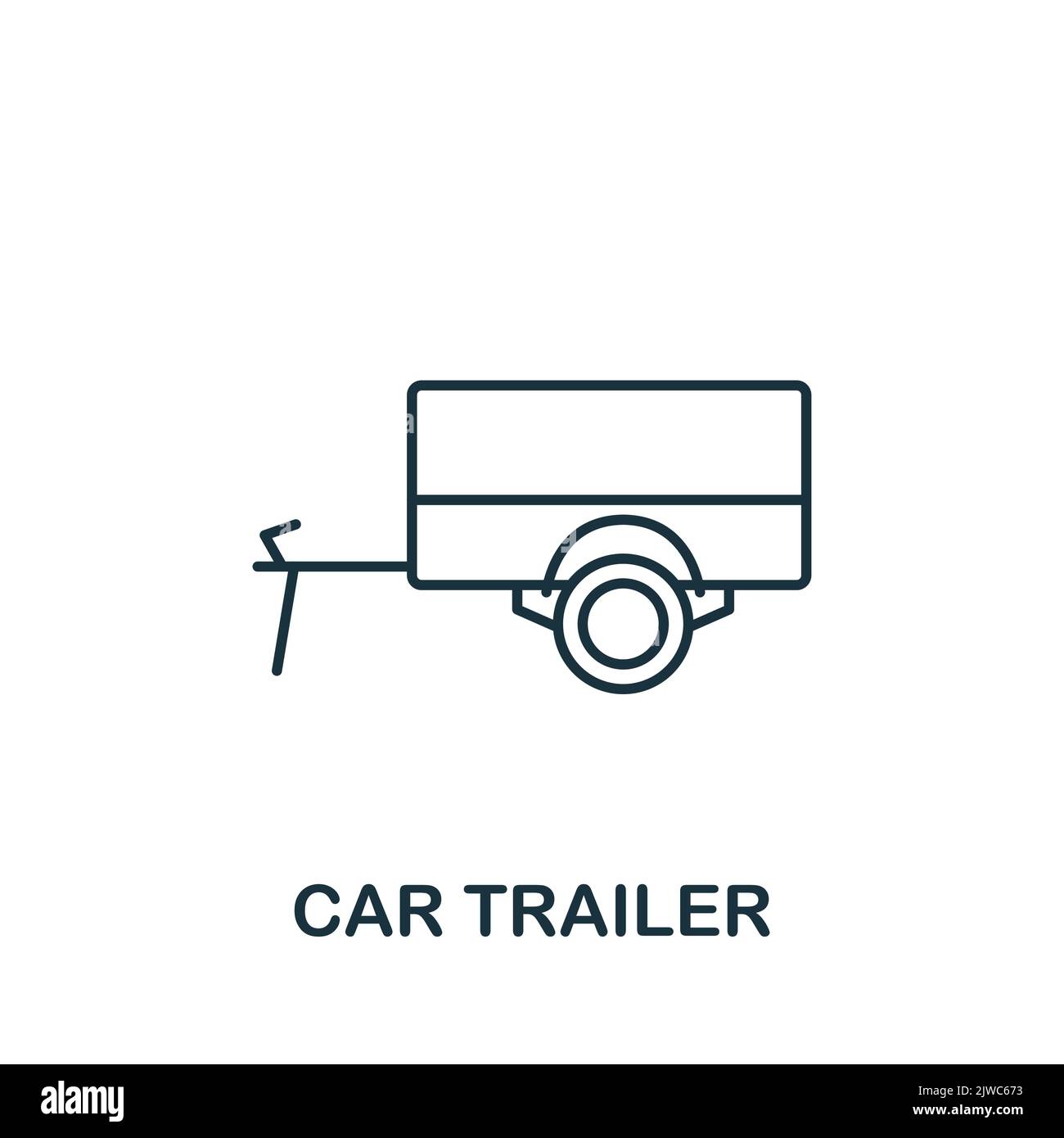 Car Trailer icon. Line simple line Car Service icon for templates, web ...