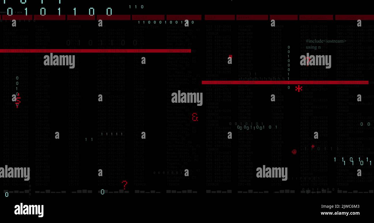 Image of data processing on black background Stock Photo - Alamy