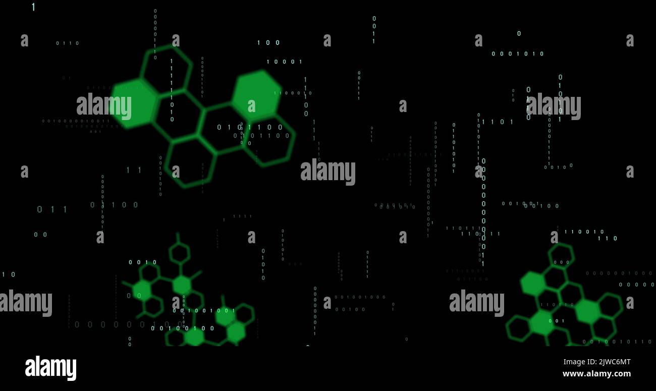 Image of data processing on black background Stock Photo - Alamy