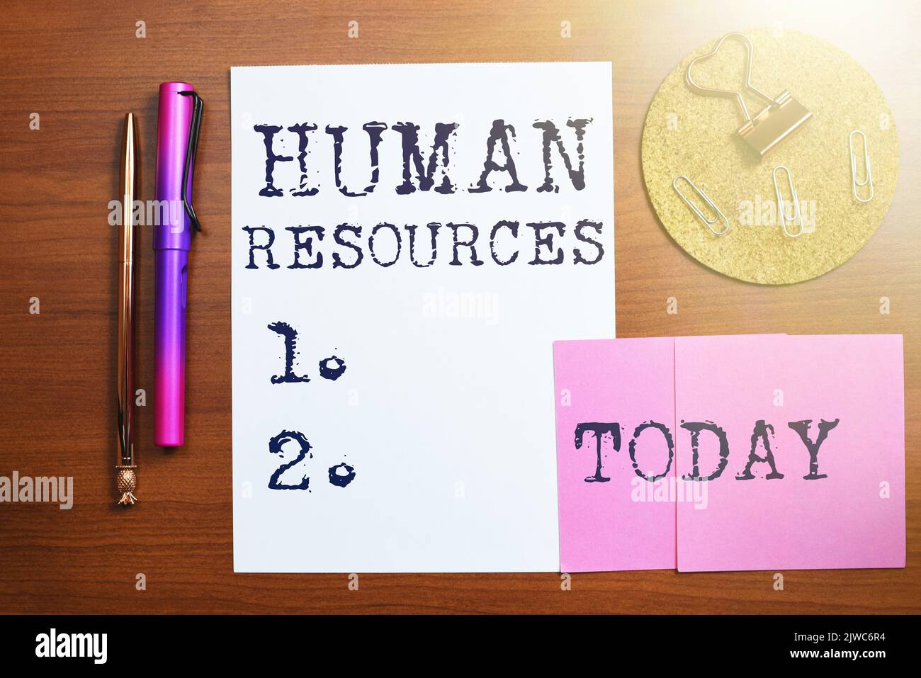 Sign displaying Human ResourcesThe people who make up the workforce of ...