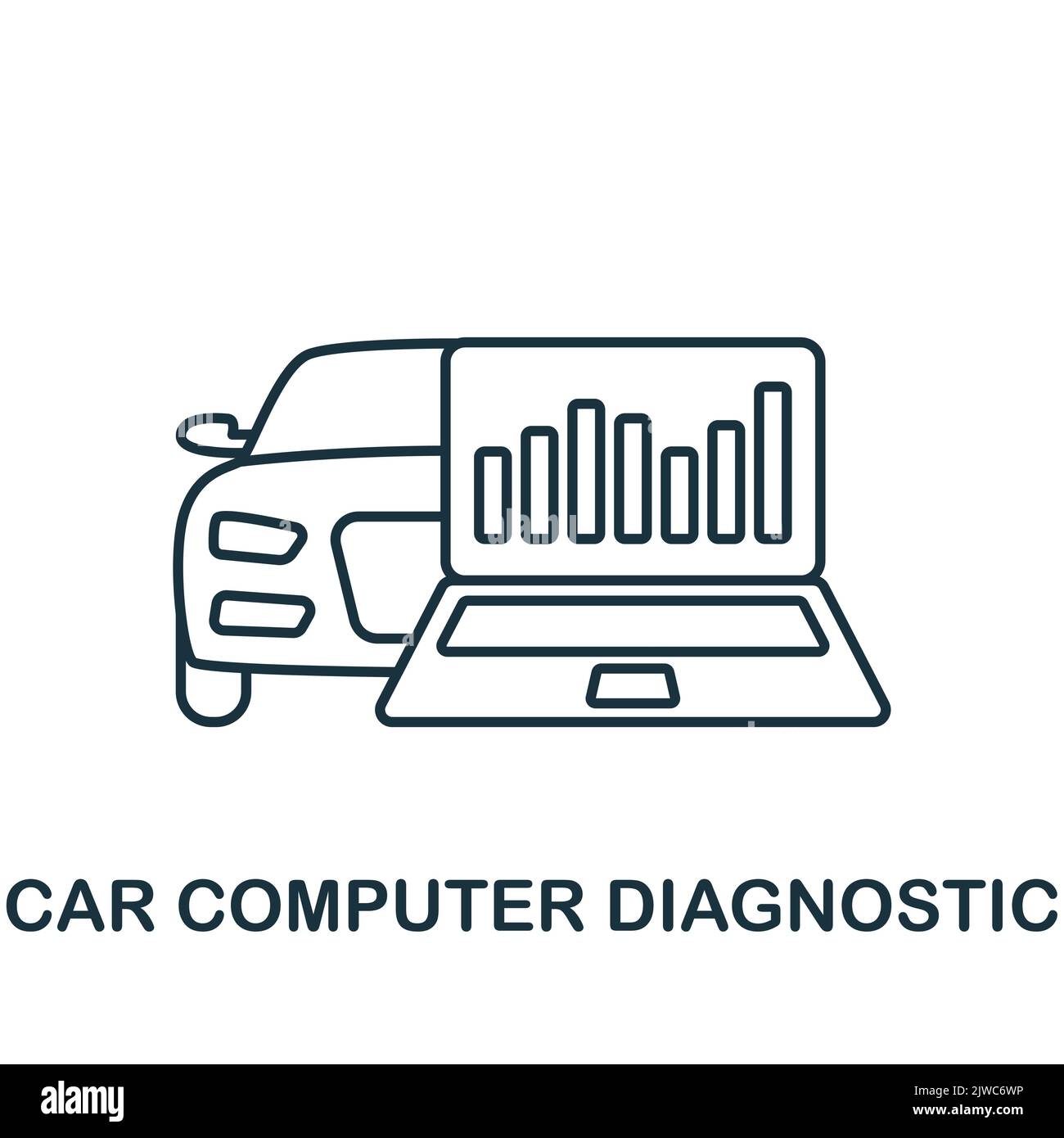 Car Computer Diagnostic icon. Line simple line Car Service icon for ...