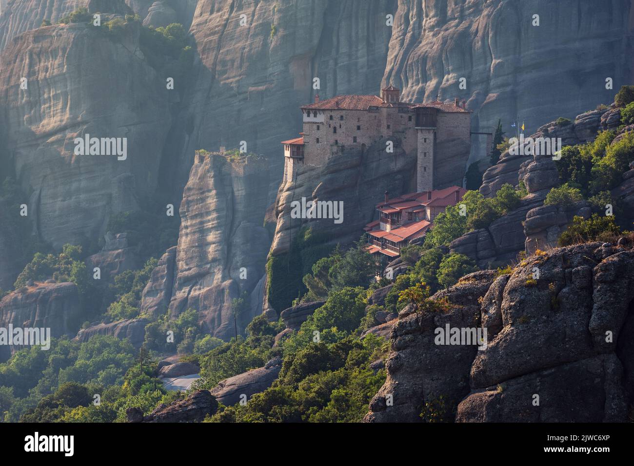 Beautiful landscape with amazing old monasteries of Meteora, Kalabaka ...