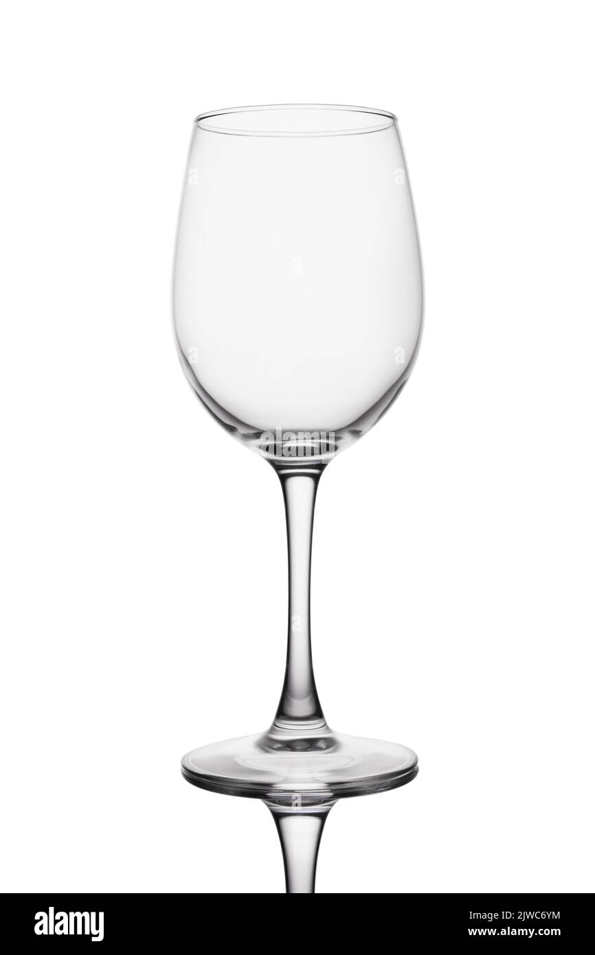 Single glass for wine isolated on white background Stock Photo - Alamy