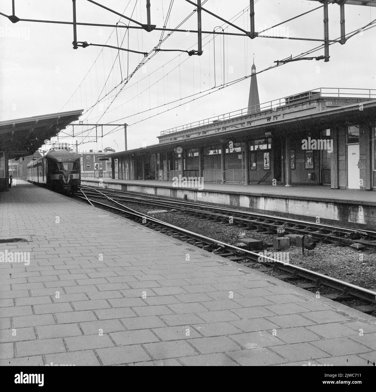 View of the platforms of the N.S. station Zutphen in Zutphen with an ...