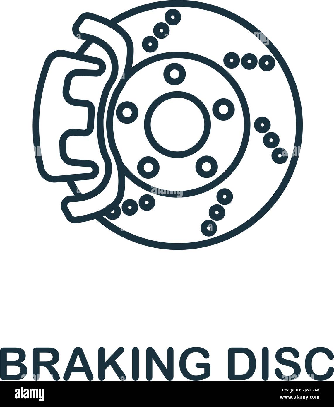 Braking Disc icon. Line simple line Car Service icon for templates, web ...