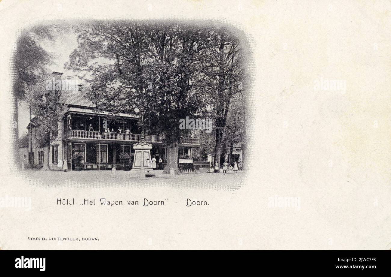 View of the front of the hotel Het Wapen van Doorn on the Dorpsplein in ...