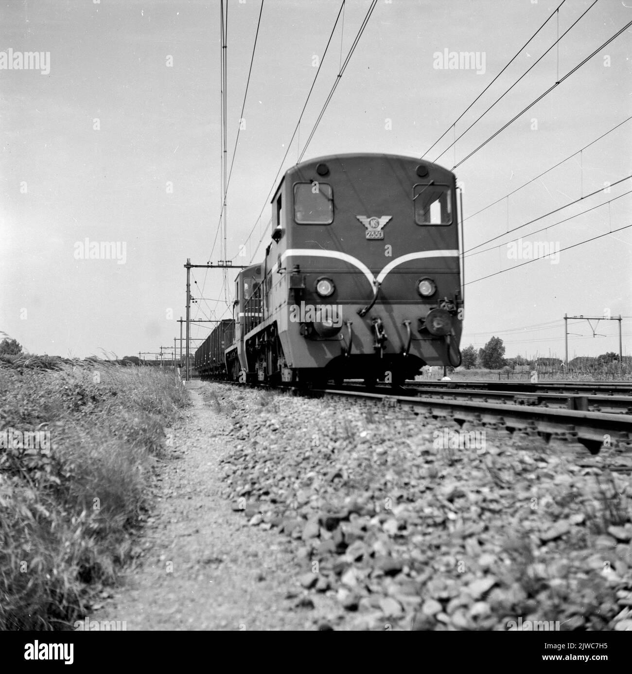 Image of a freight train with two diesel-electric locomotives from the ...