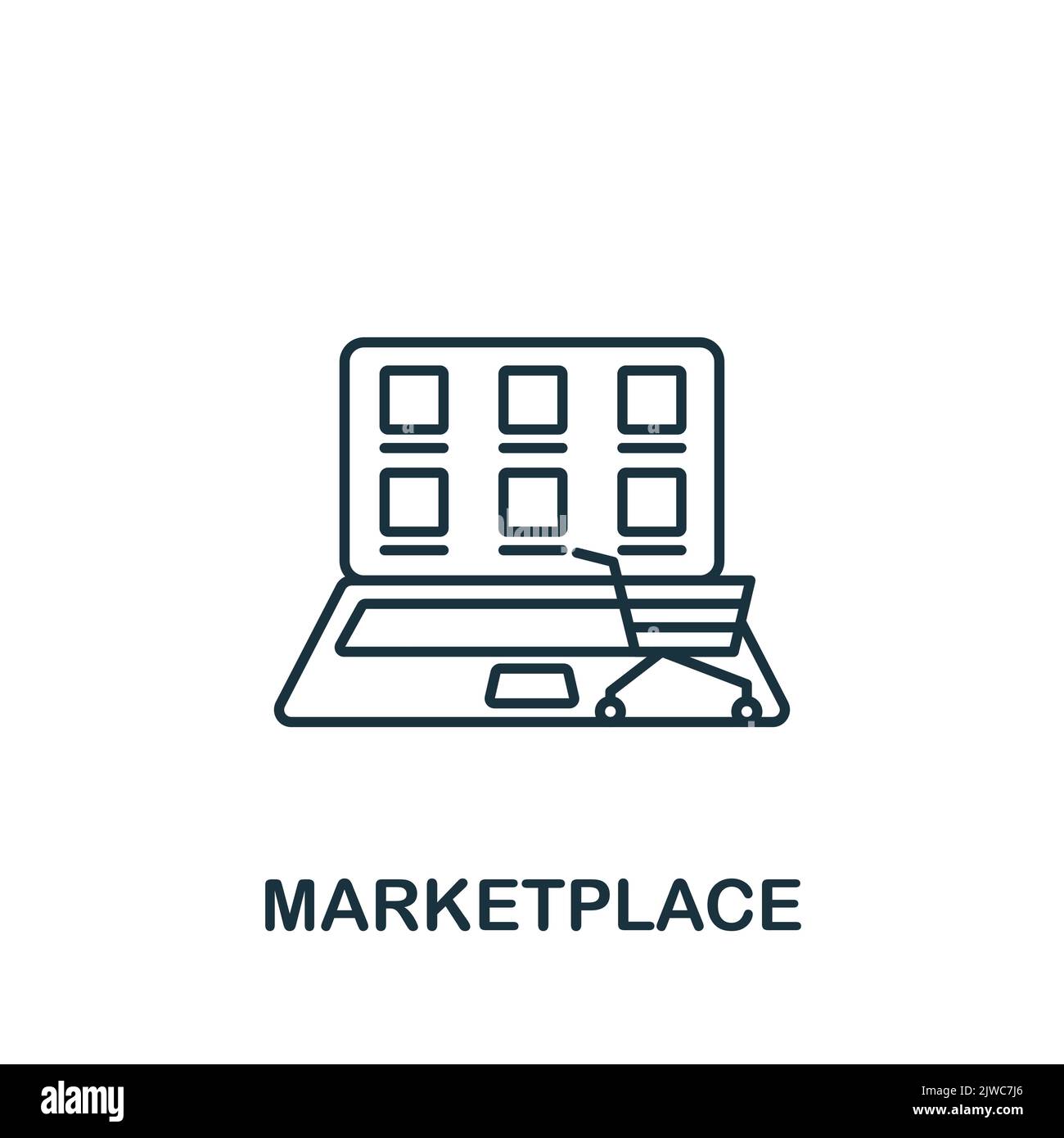 Marketplace icon. Line simple Crowdfunding icon for templates, web ...