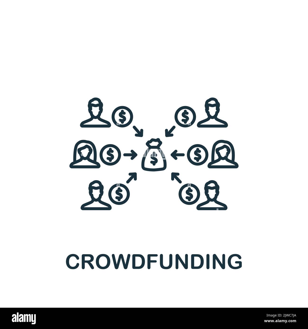 Crowdfunding icon. Line simple Crowdfunding icon for templates, web ...