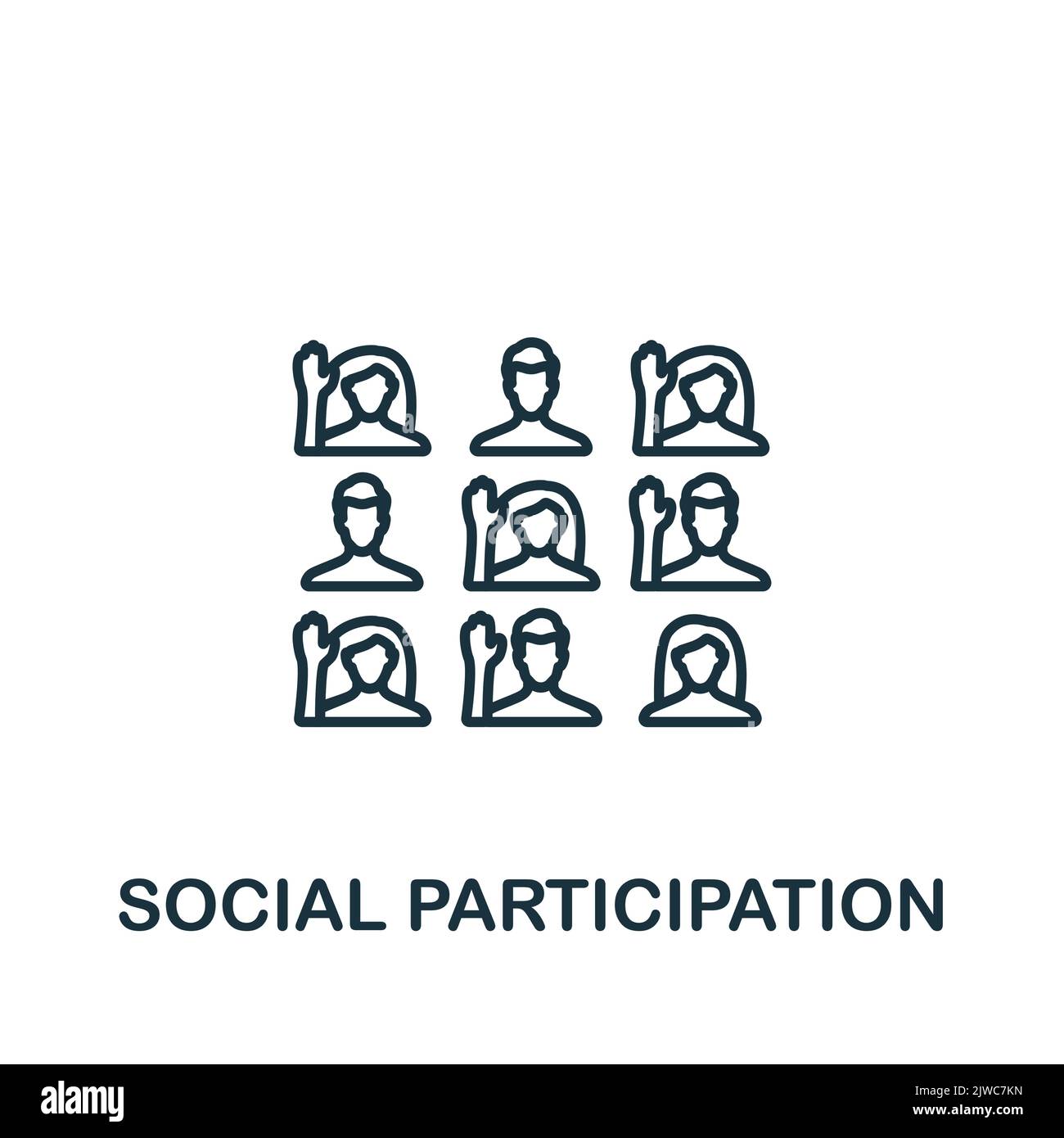 Social Participation icon. Line simple Crowdfunding icon for templates ...