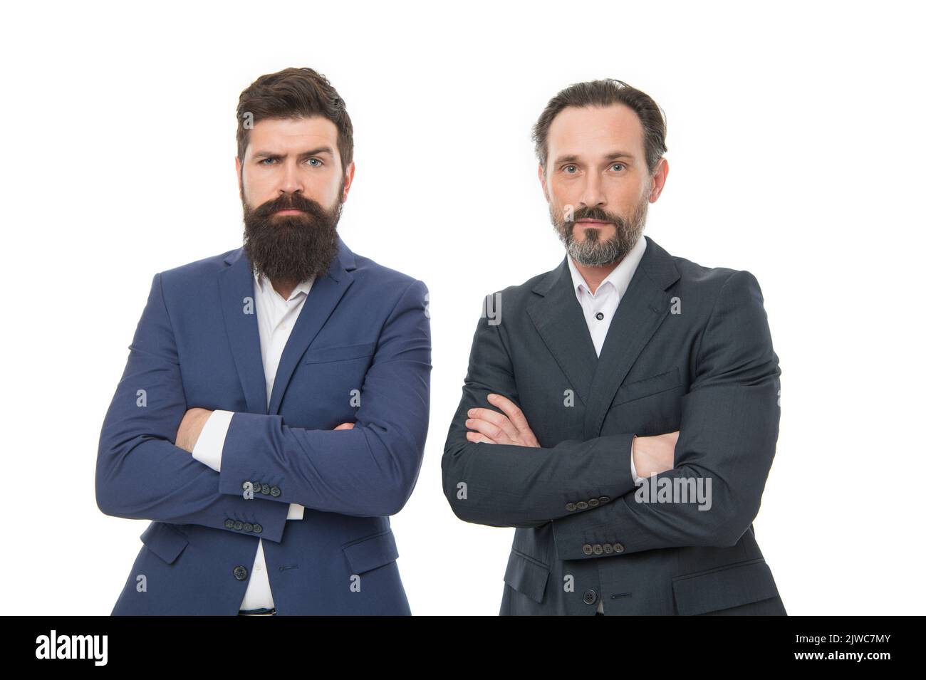 We understand your needs. Confident men isolated on white. Businessmen ...