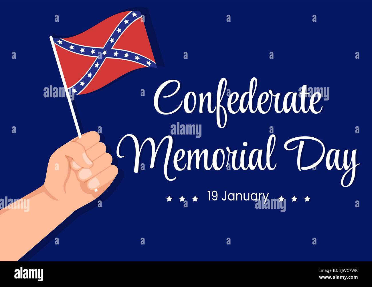 Confederate Memorial Day Template Hand Drawn Cartoon Flat Illustration ...