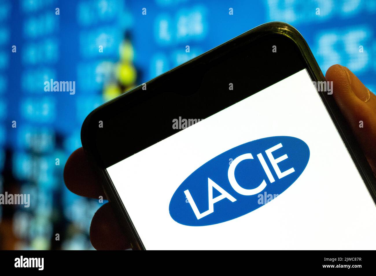 In this photo illustration, the French computer hardware company Lacie ...