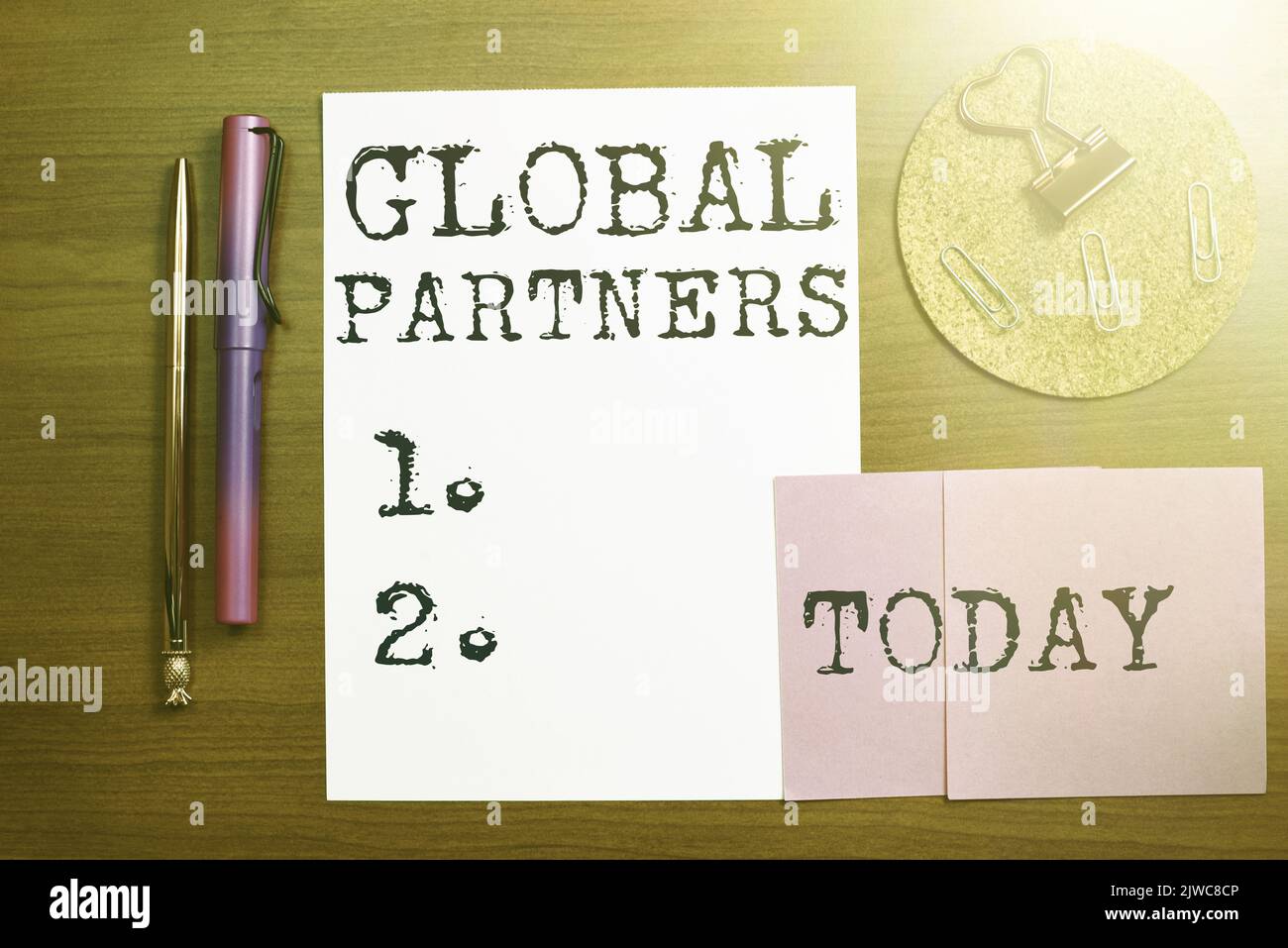 Handwriting text Global PartnersTwo or more firms from different ...