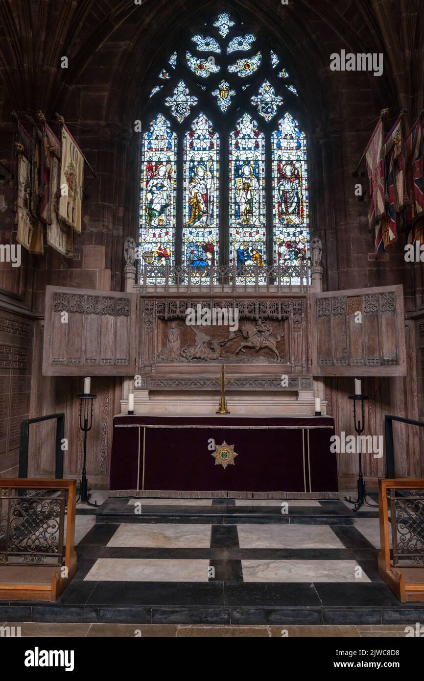 Chester, United Kingdom - 26 August, 2022: detail view of one of the ...