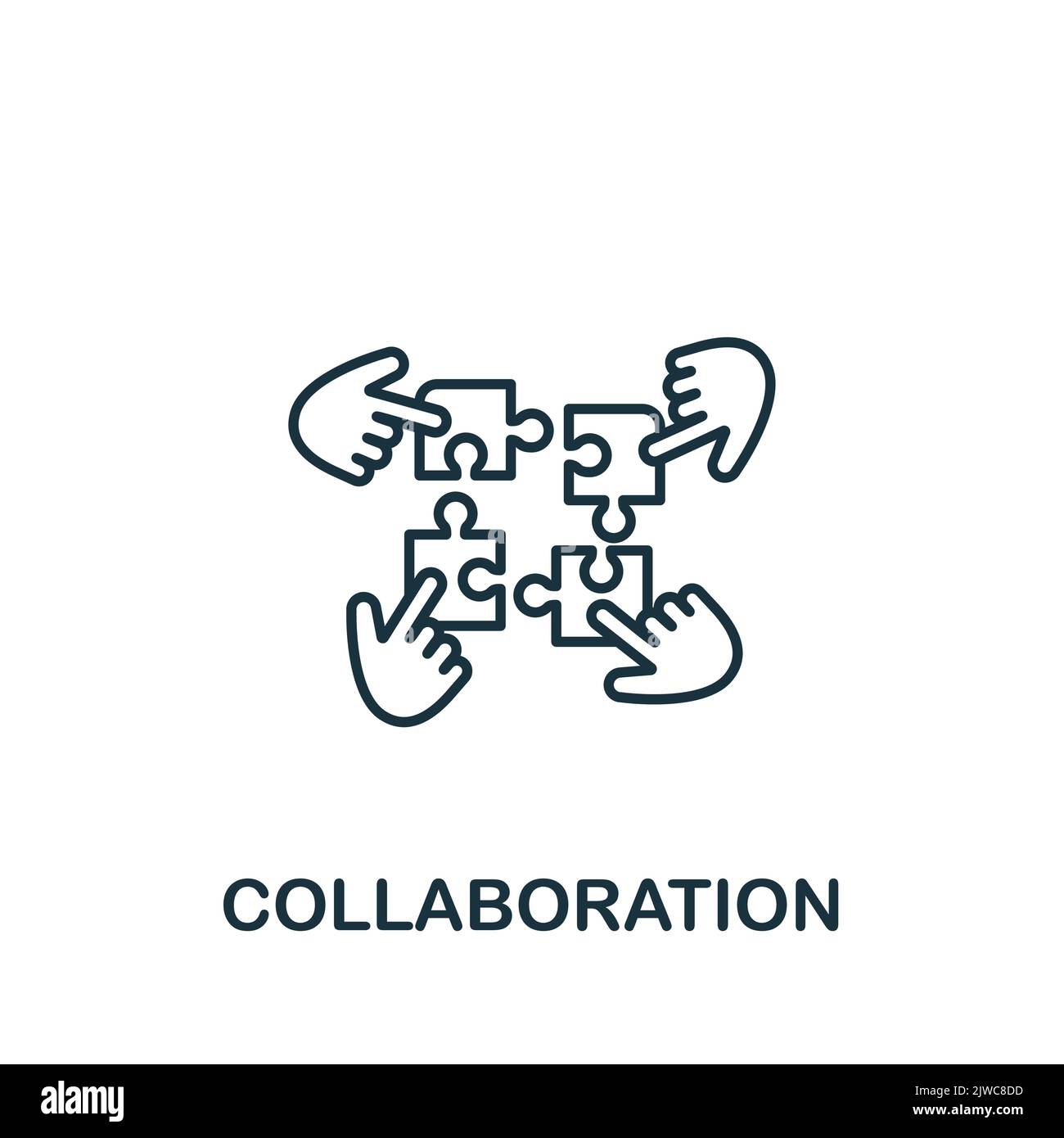 Collaboration icon. Line simple Crowdfunding icon for templates, web ...