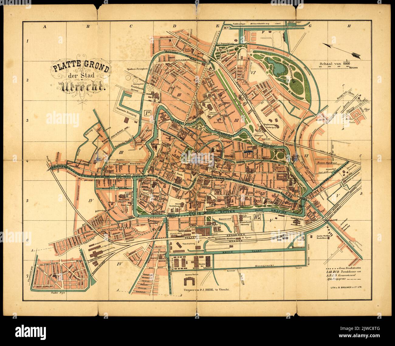 Map of the city of Utrecht Stock Photo - Alamy