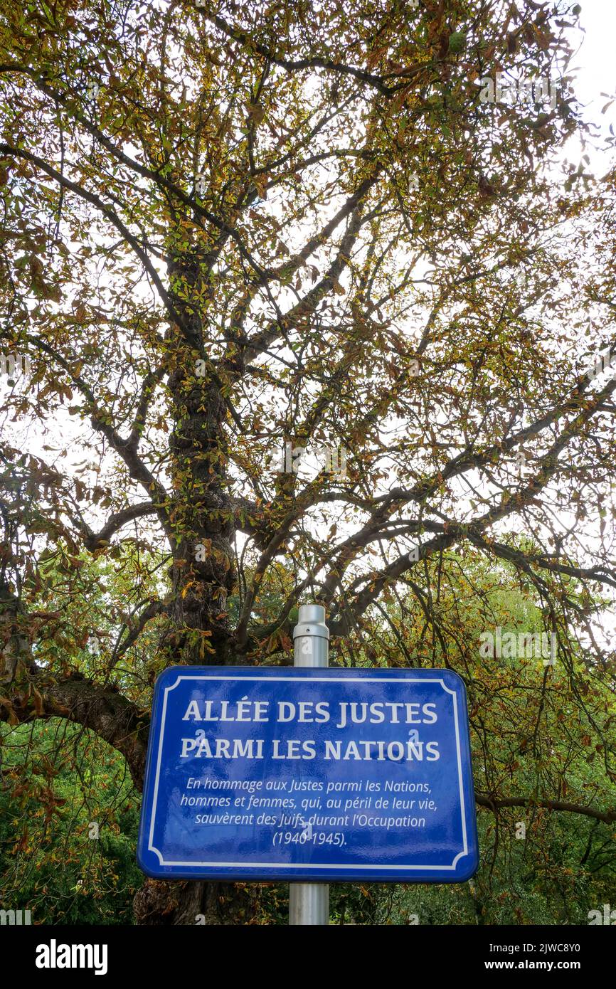 Alley of the Righteous Among the Nations, Park of Vichy, Allier, AURA ...