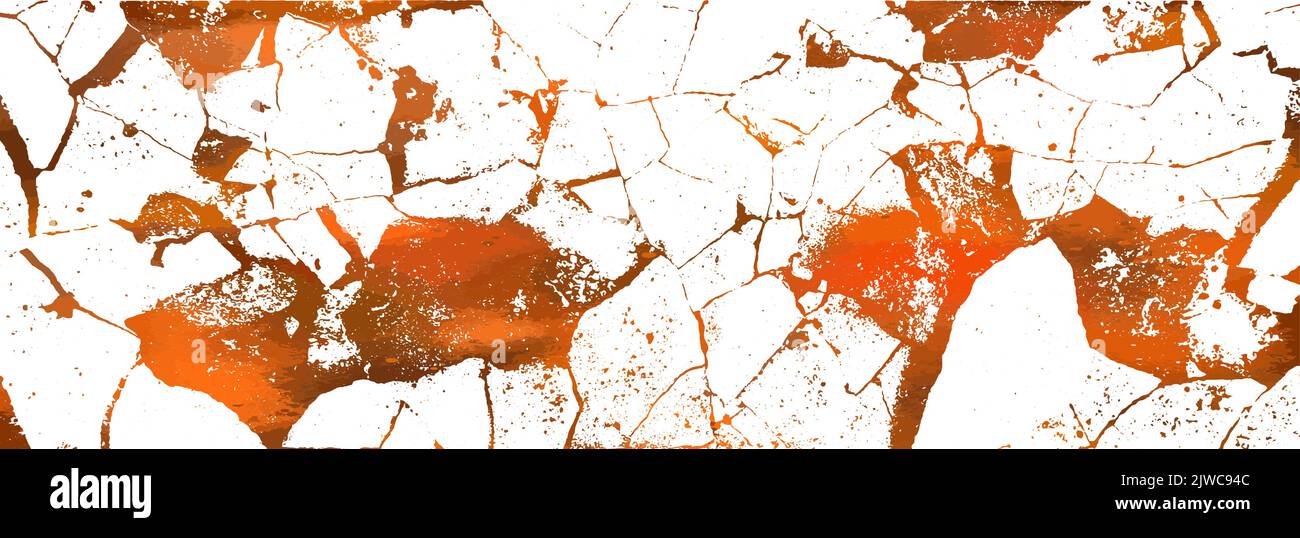 The cracks texture Orange color. Vector background Stock Vector Image ...