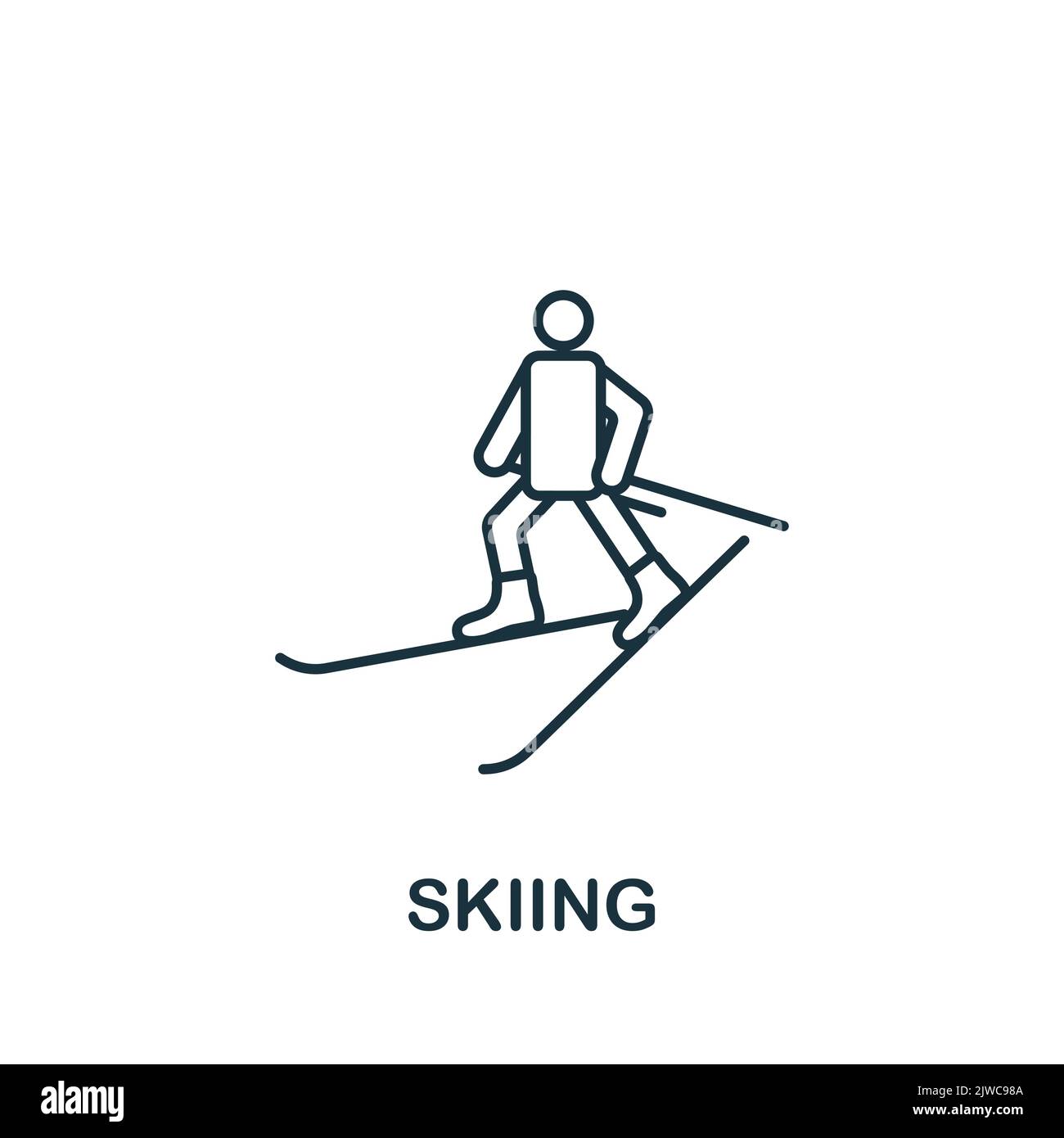 Skiing icon. Line simple icon for templates, web design and ...