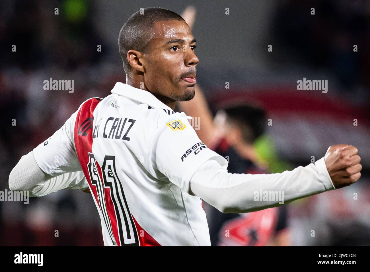 Nicolas De la Cruz of River Plate celebrates a goal during a match ...