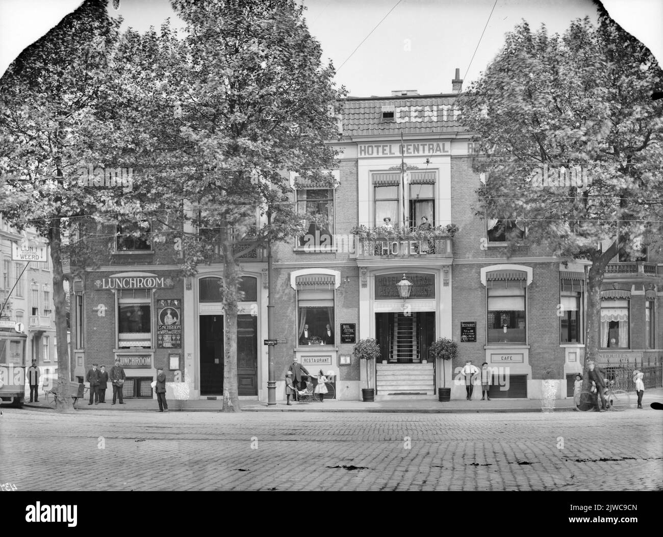 View of the facade of the Hotel-Café-Restaurant Central (Stationsplein ...