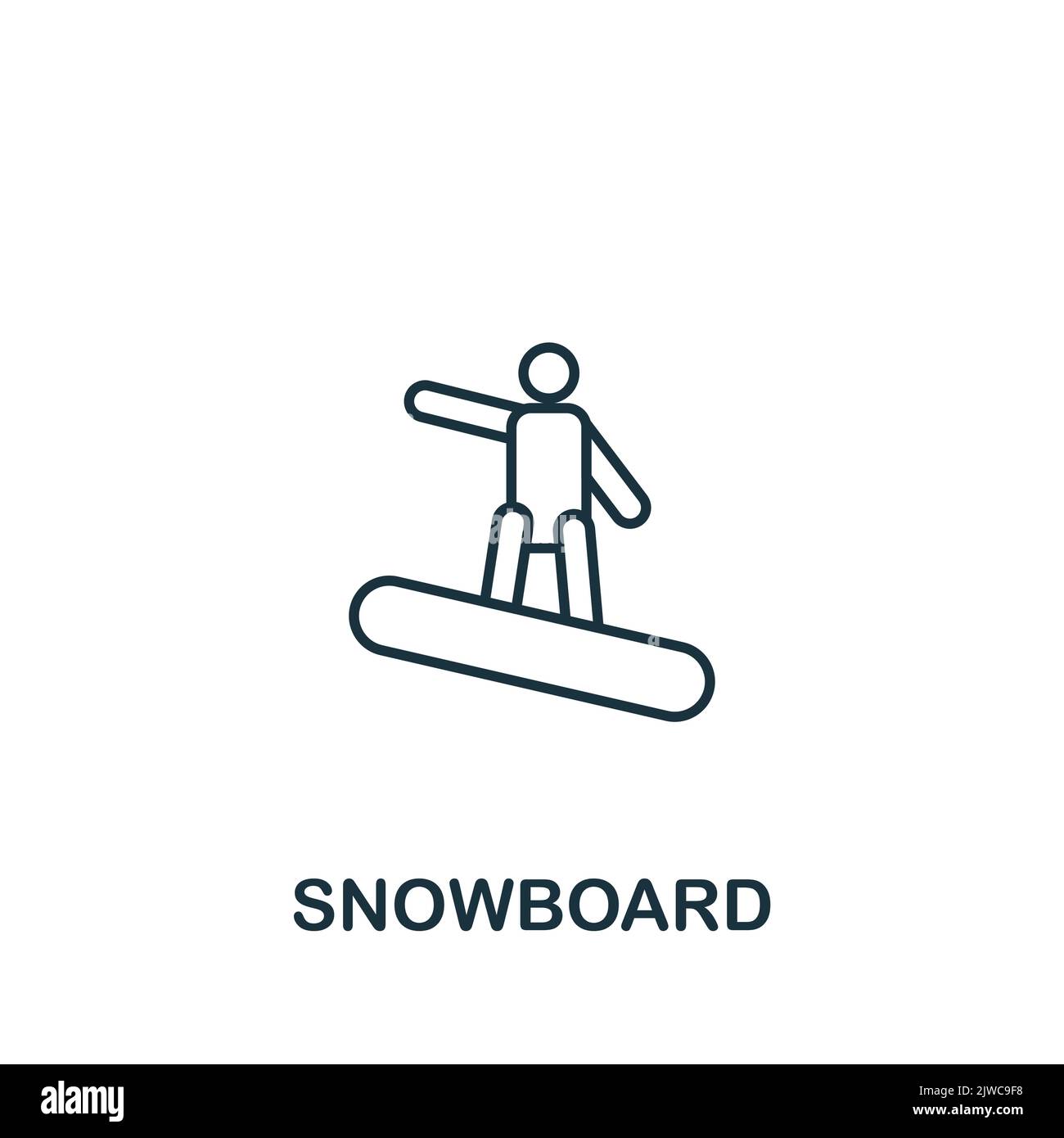 Snowboard icon. Line simple icon for templates, web design and ...