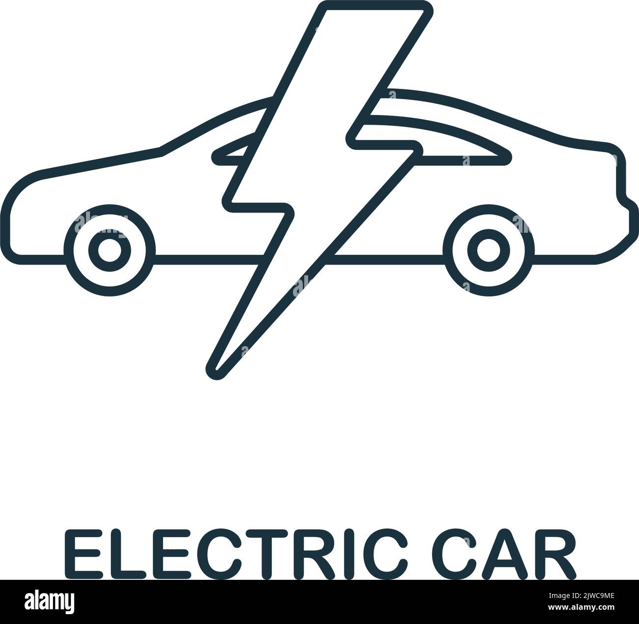 Electric Car icon. Line simple line Car Service icon for templates, web ...