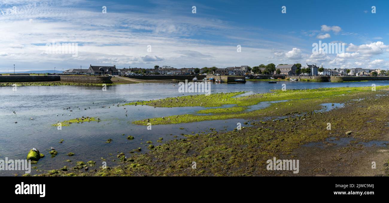 Galway, Ireland - 28 July, 2022: panorama view of the River Corrib ...