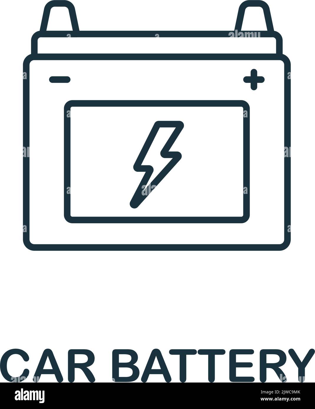 Car Battery icon. Line simple line Car Service icon for templates, web ...