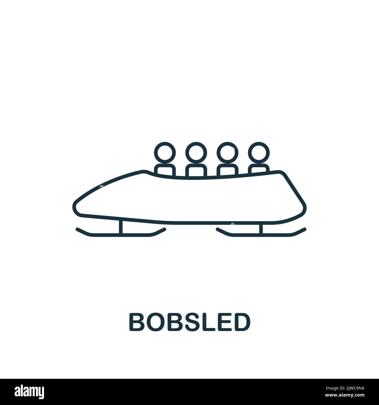 Bobsled icon. Line simple icon for templates, web design and ...