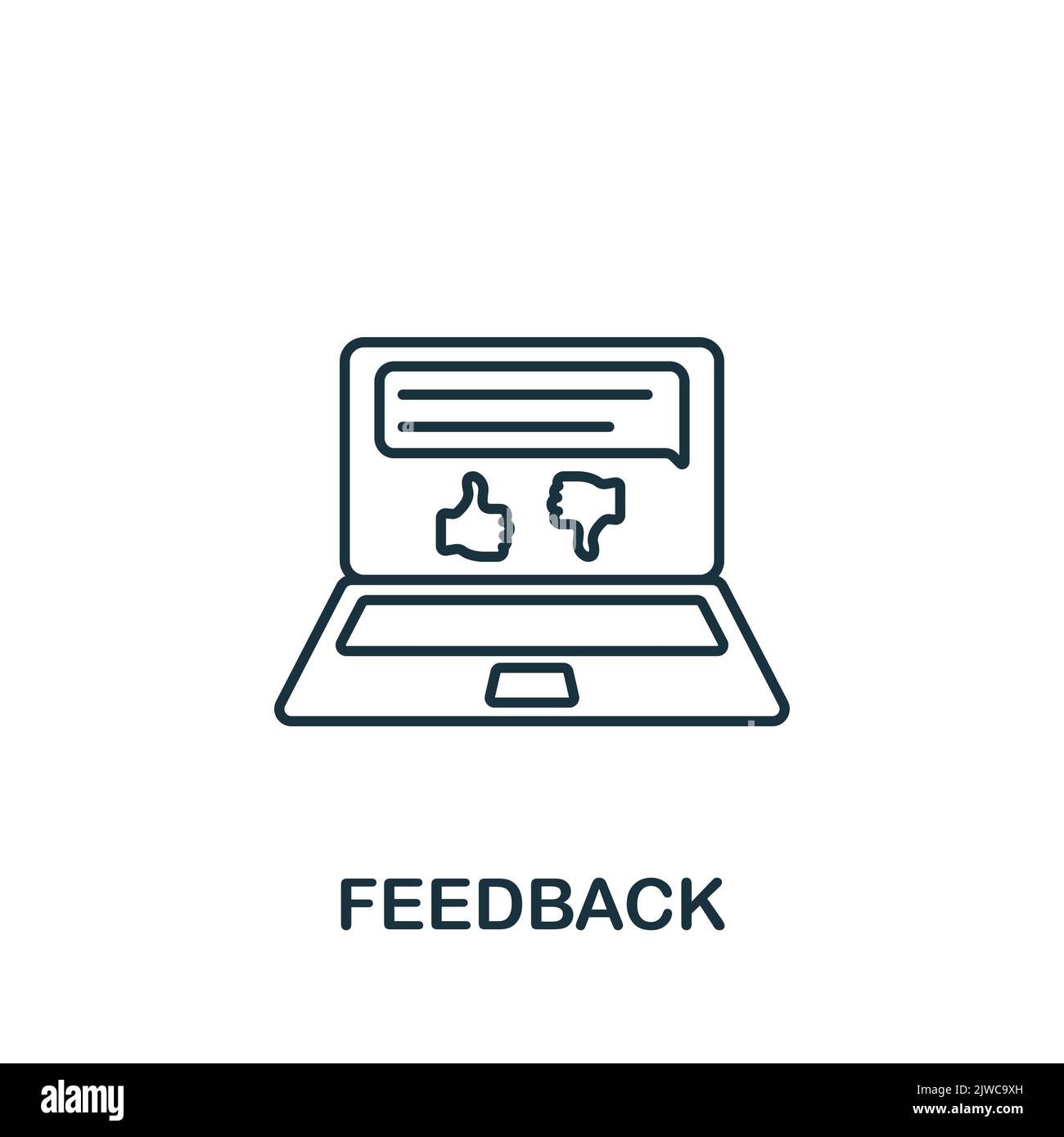 Feedback icon. Simple line element crowdfunding symbol for templates ...