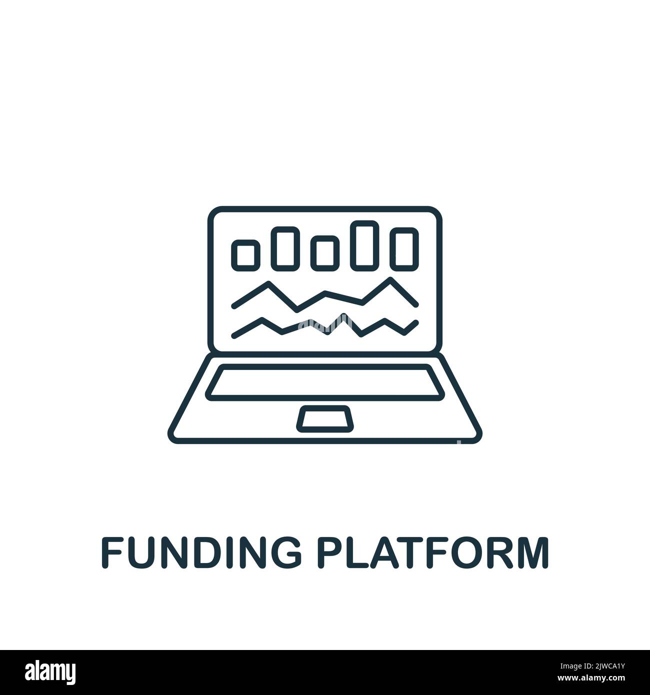 Funding Platform icon. Simple line element crowdfunding symbol for ...