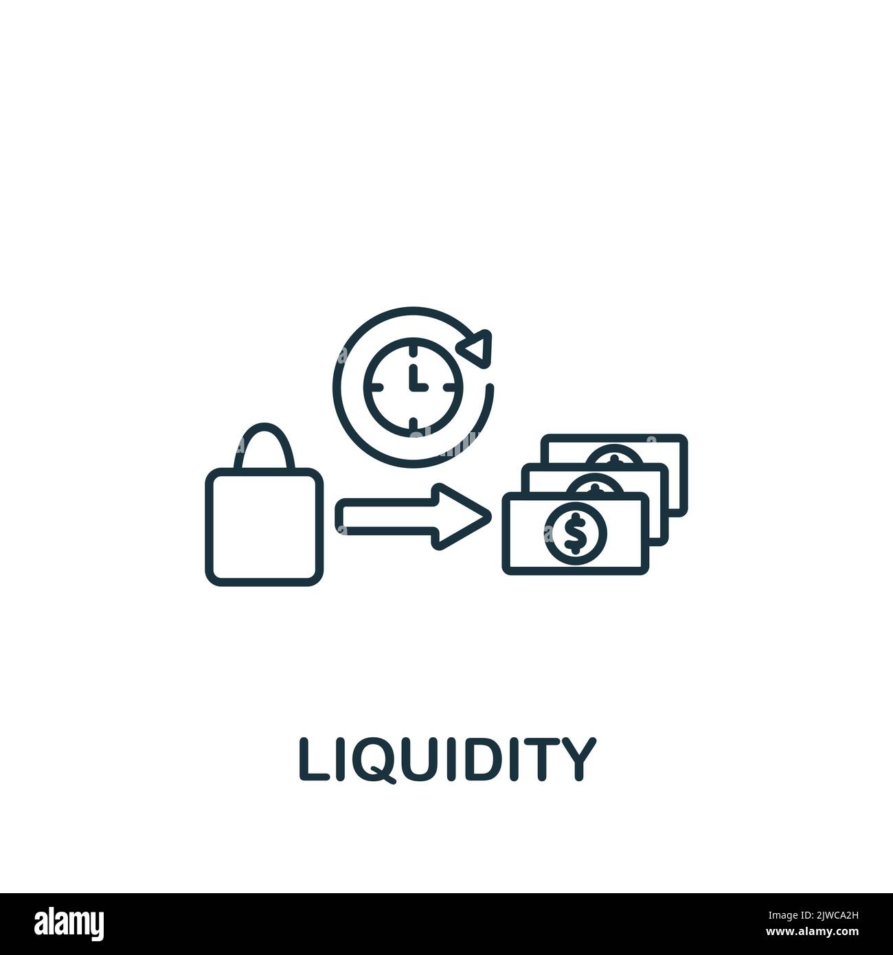 Liquidity icon. Simple line element crowdfunding symbol for templates ...