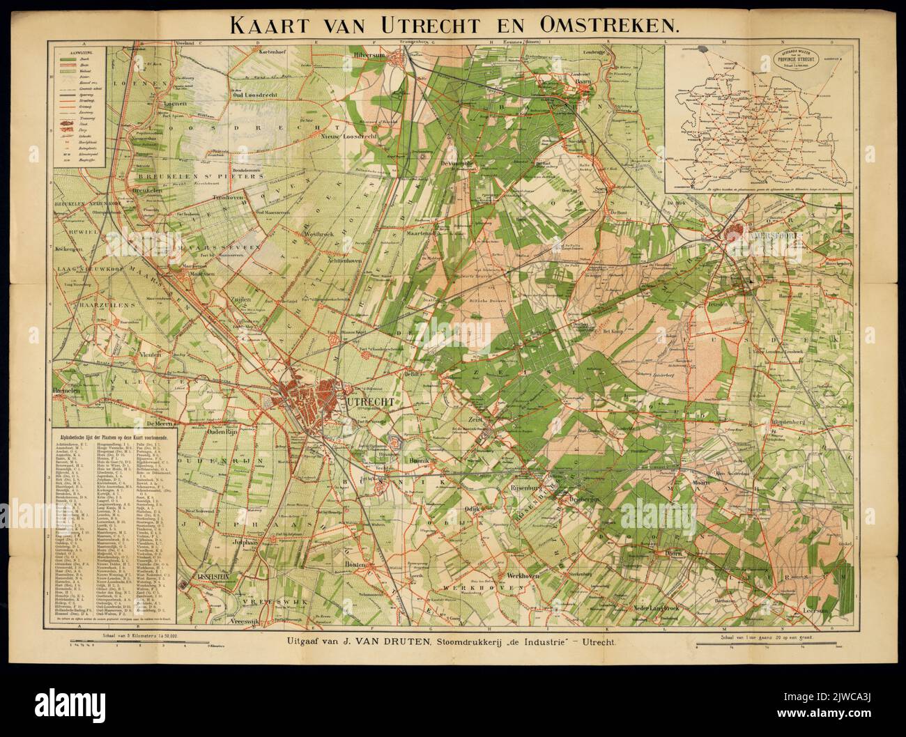 Map of Utrecht and surroundings Stock Photo - Alamy