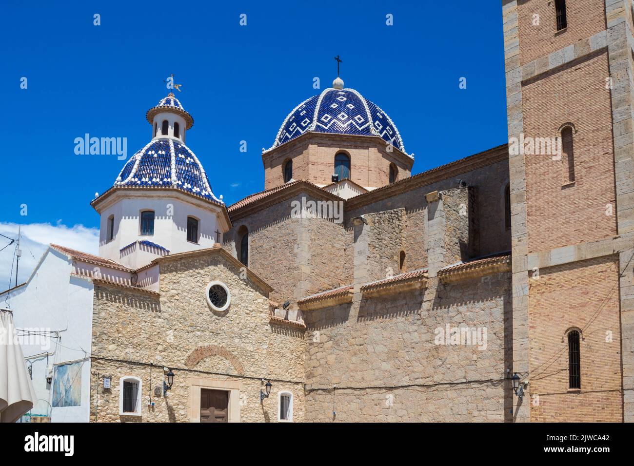 Altea old village Church typical Mediterranean at Alicante Spain Stock ...