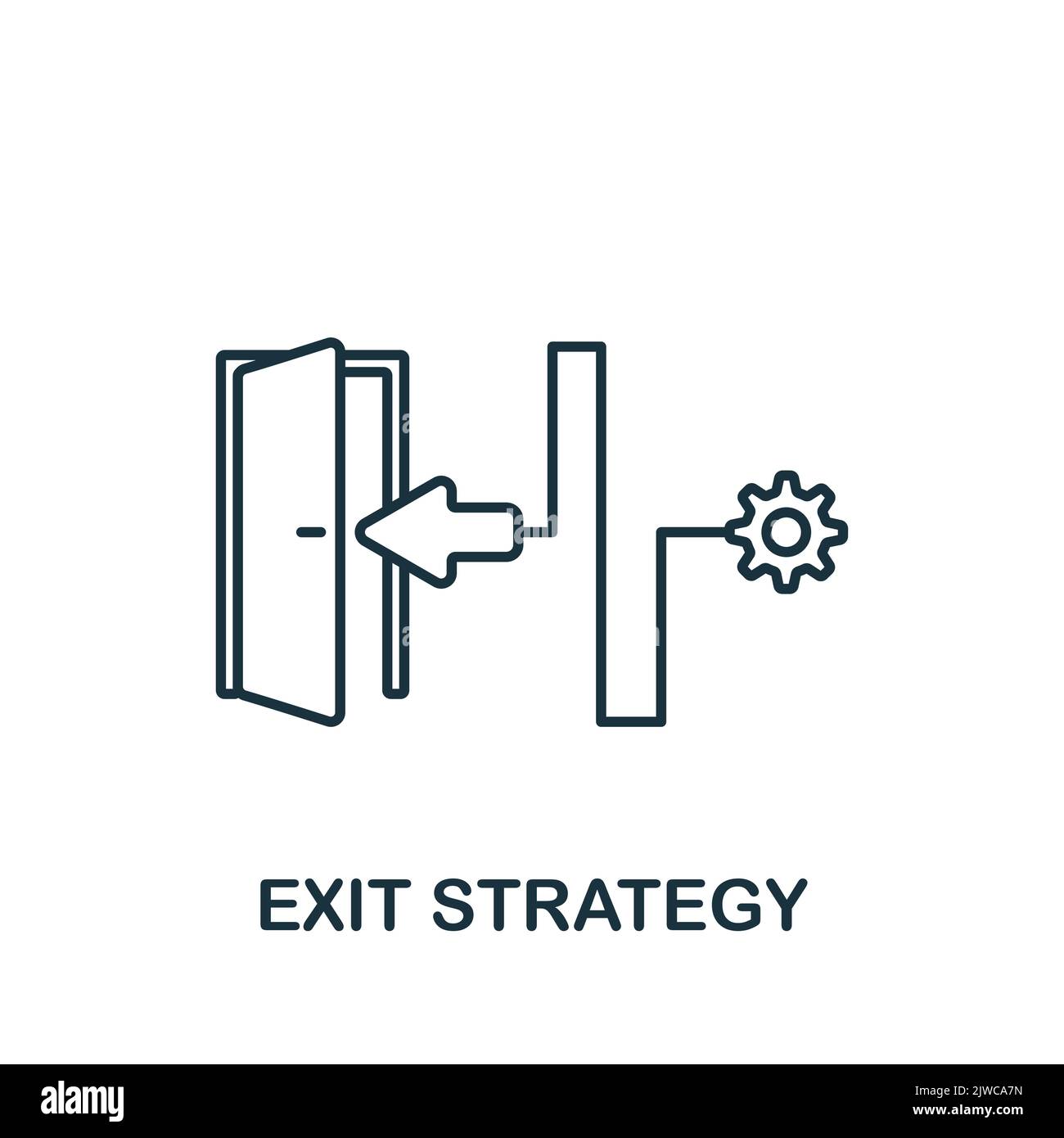 Exit Strategy icon. Simple line element crowdfunding symbol for ...
