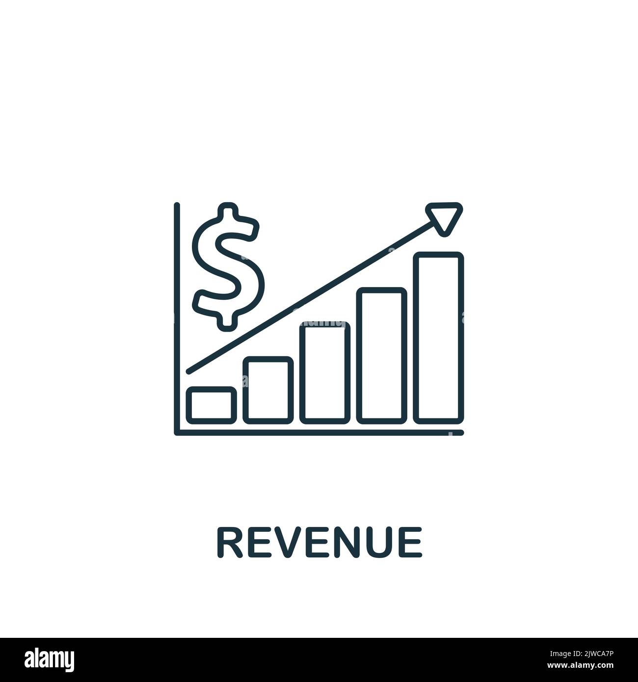 Revenue icon. Simple line element crowdfunding symbol for templates ...