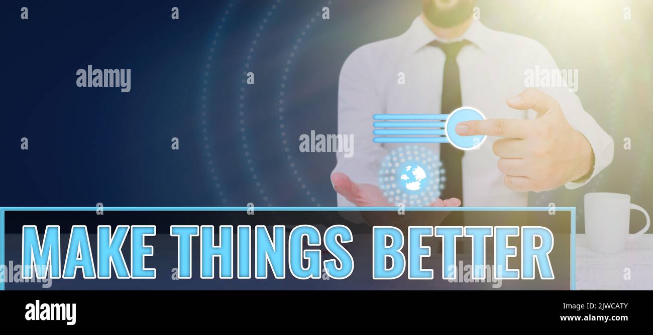 Handwriting text Make Things BetterDo something to Improve oneself Be ...