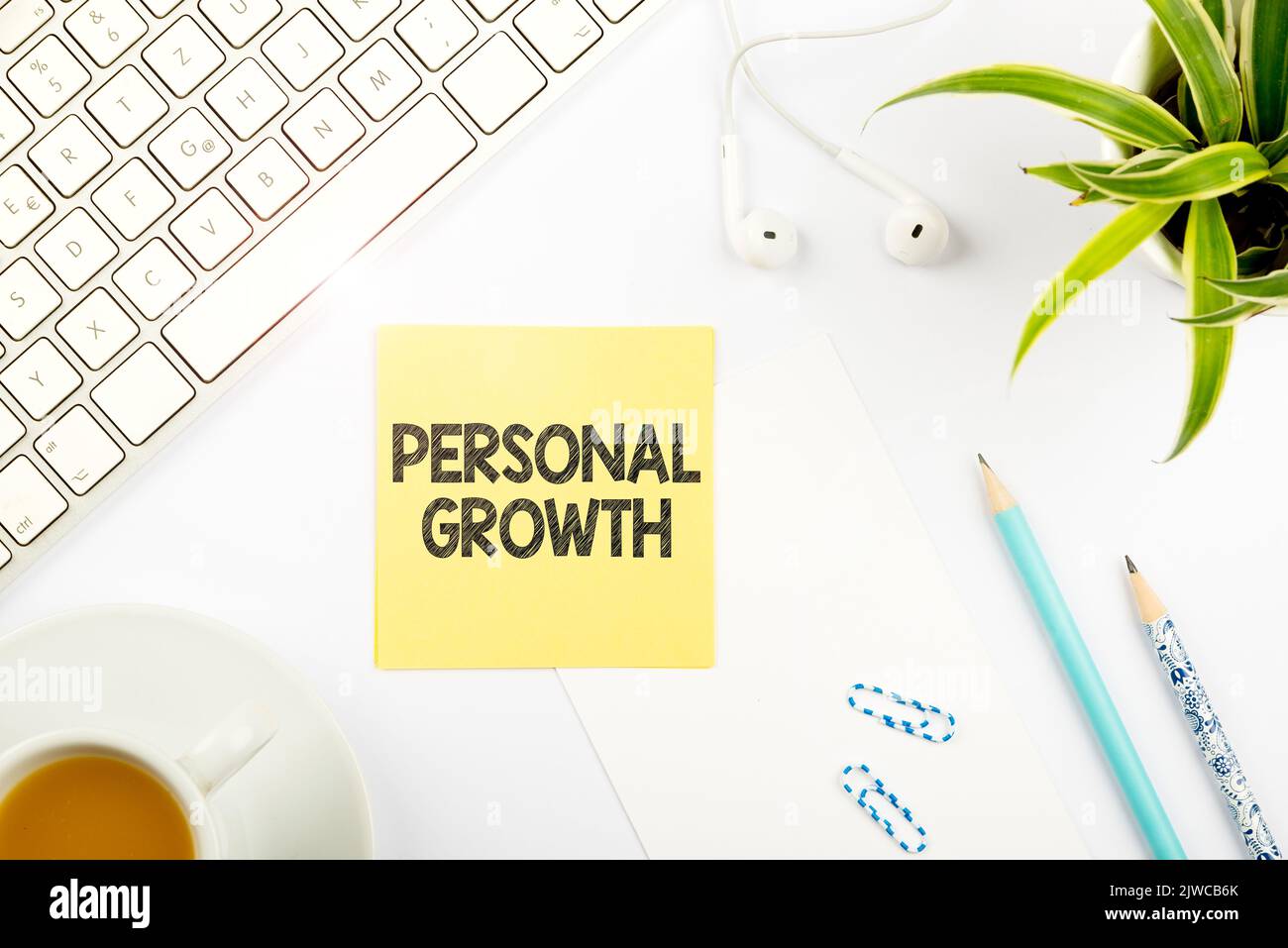 Text caption presenting Personal Growthimprove develop your skills ...