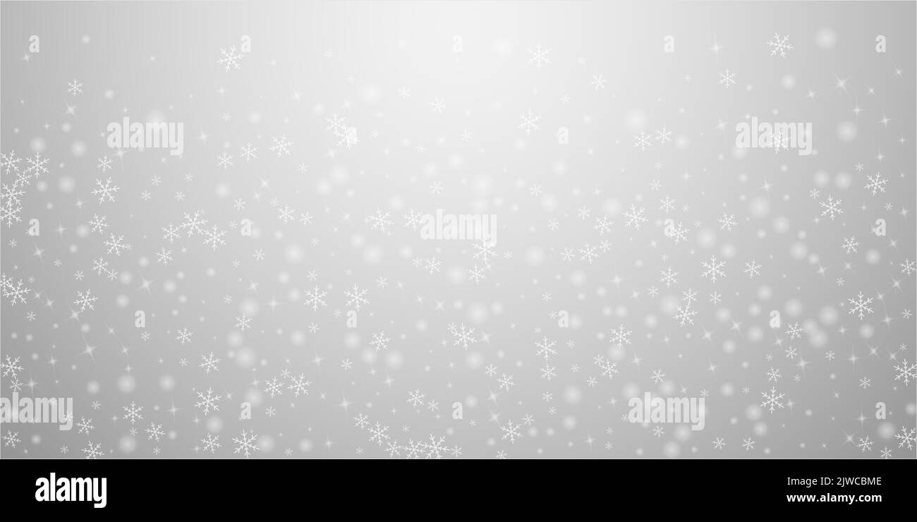 Christmas falling snow background. Subtle flying snow flakes and stars ...